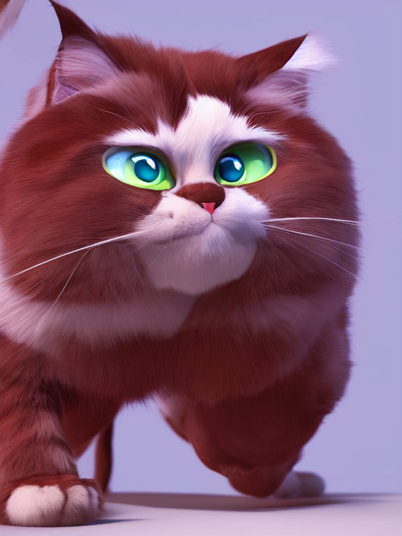 KREA AI - A cartoon Ragdoll cat,pixar animation,hyper detail...