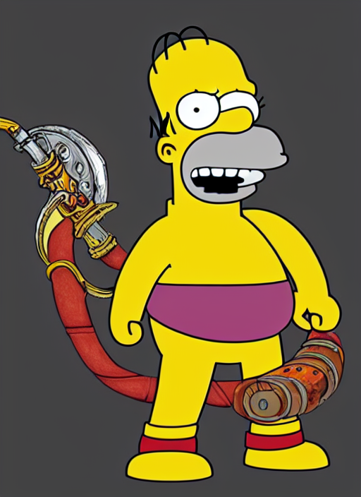 KREA AI - Homer Simpson depicted as Kratos God of War, high ...