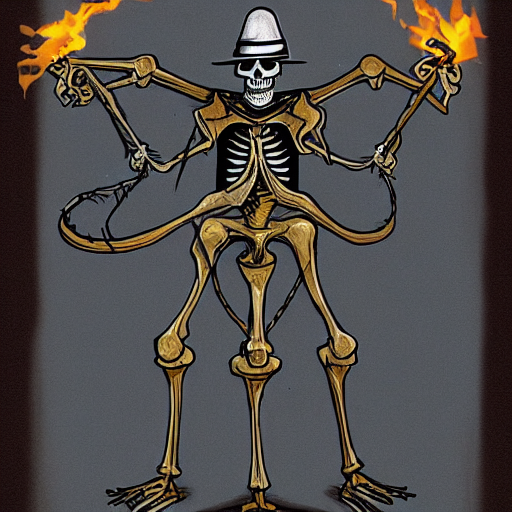 KREA AI - DND character, skeleton, Tall skeletal figure, wea...