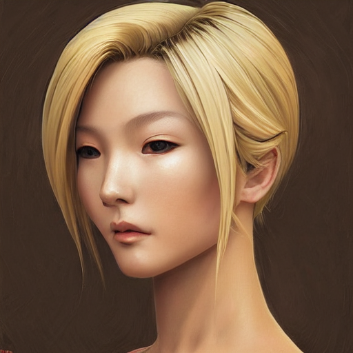 Krea Ai Blonde Girl From Yakuza With Thin Lips Pronounced