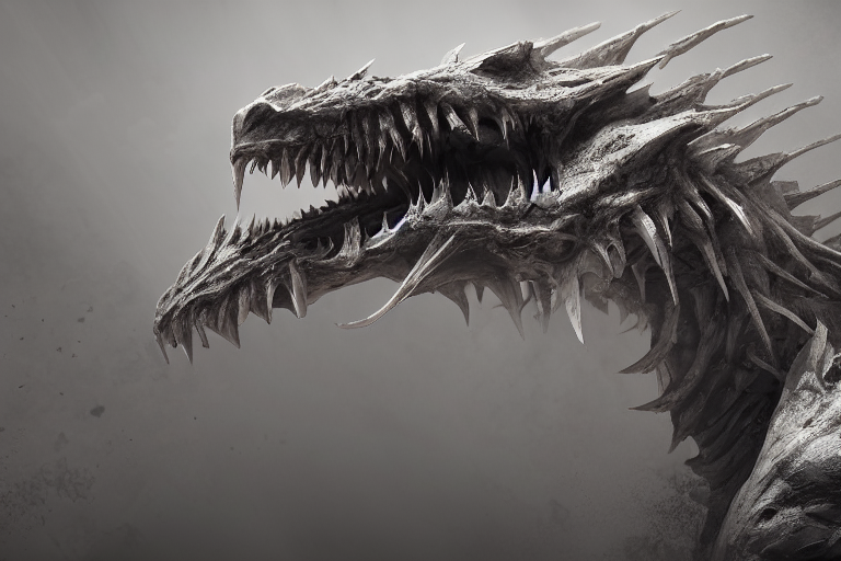 KREA AI - cinematic closeup portrait of a roaring skeletal d...