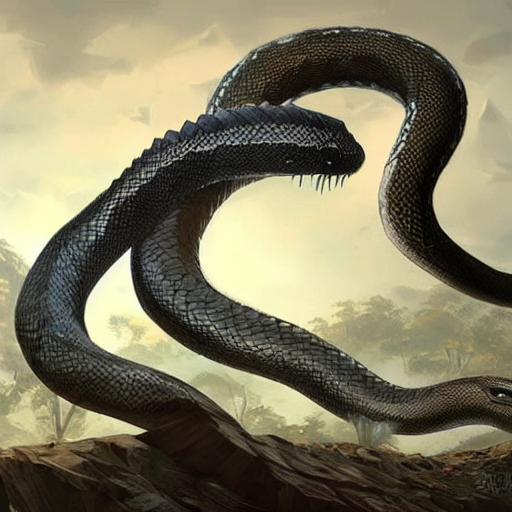 KREA AI - a giant snake. concept art by ram chandra shukla,