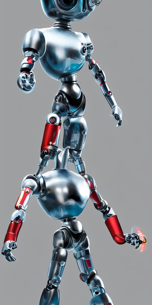KREA AI - astroboy robot with half of his body made of trans...