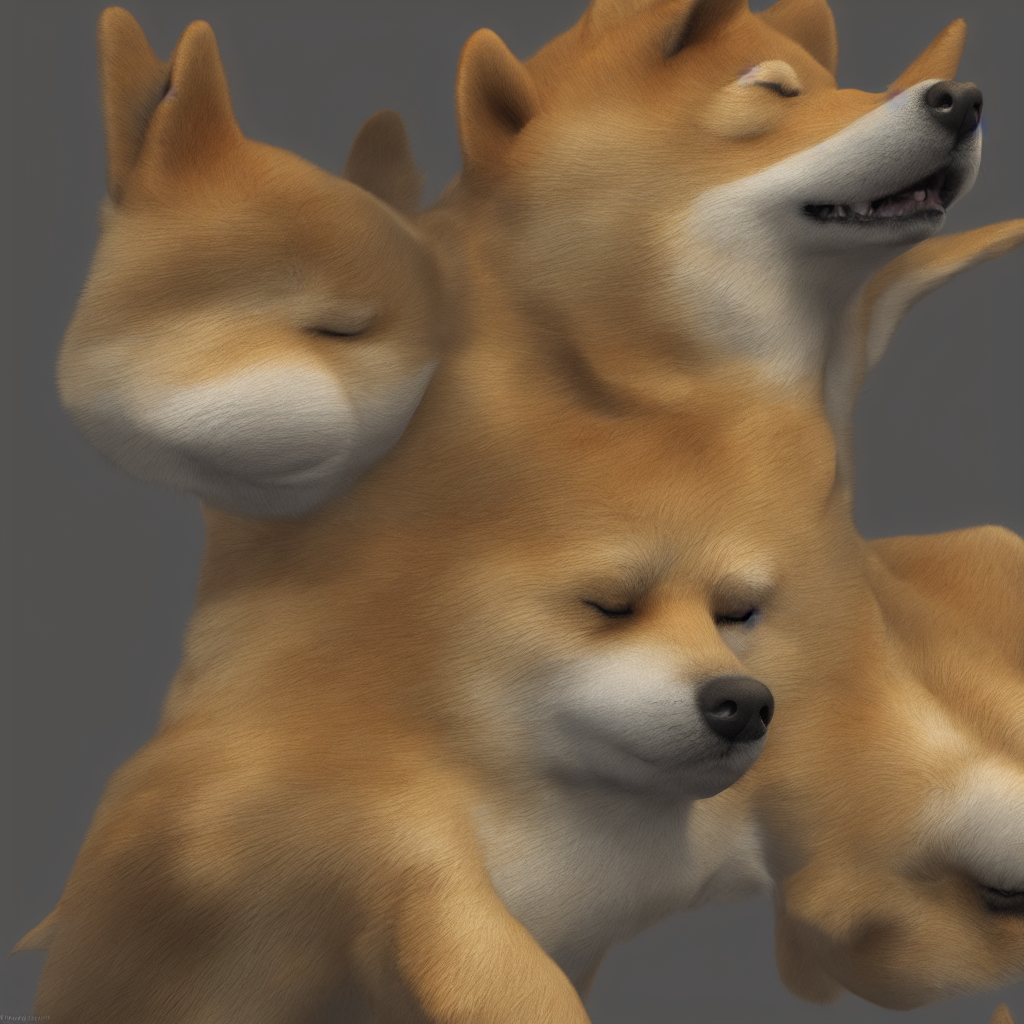 KREA AI - 3 d realistic render of doge meme, shiba inu, digi...