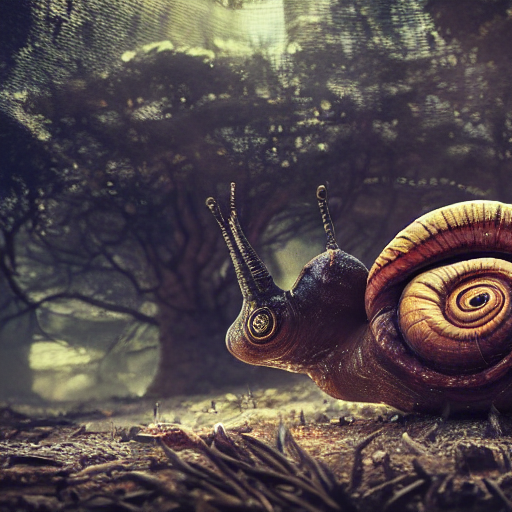 KREA AI - huge Snail Monster art by Mike Winkelmann, power a...