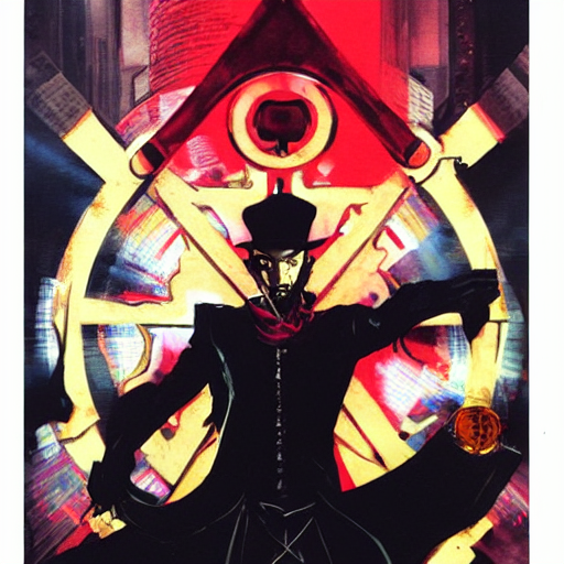 KREA AI - portrait of the hacker magician in a dramatic jojo...