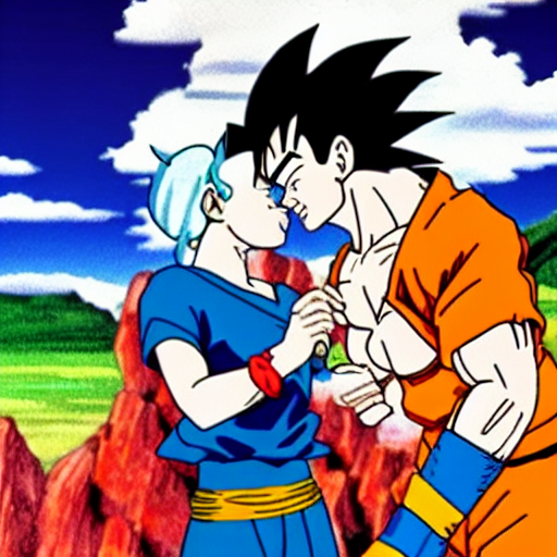 Krea Ai Video Footage Of Goku Kissing Bulma