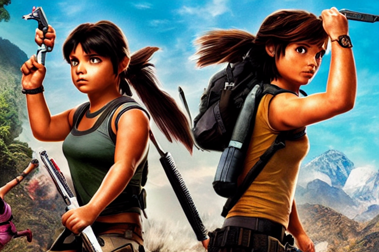 KREA AI - Dora the Explorer vs Lara Croft, film by Michael B...