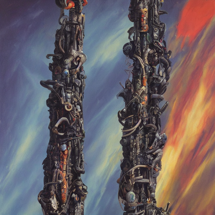 KREA AI - painting of a futuristic totem pole. pulp sci - fi... KREA AI - painting of a futuristic totem pole. pulp sci - fi...