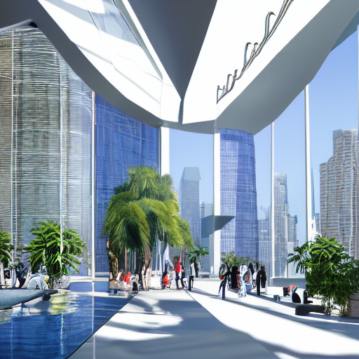 KREA AI - sustainable architecture skyscraper light rail con...