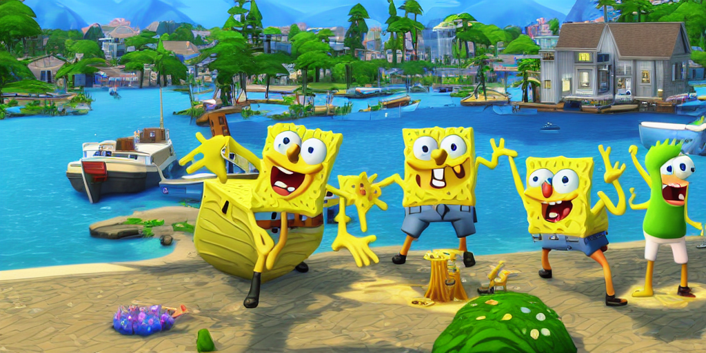 KREA AI - SpongeBob in the sims 4 trending on artstation, hy...