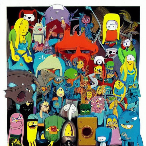 KREA AI - “adventure time cartoon characters, by frank fraze...
