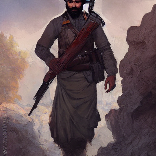 KREA AI - handsome, brown - bearded far - future afghan resi...