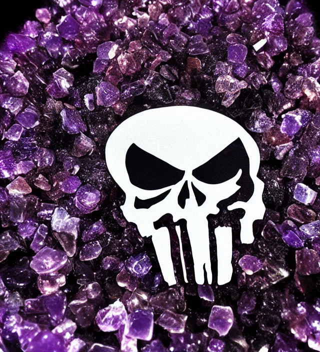 KREA AI - punisher symbol is luminous deep purple crystal gr...