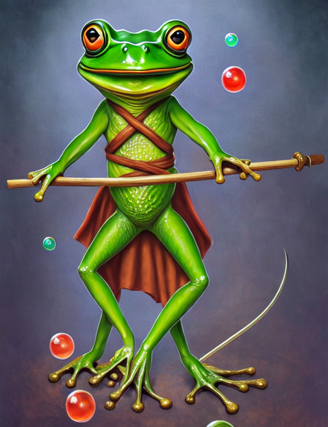 KREA AI - anthropomorphic bipedal frog that is dressed as a ...