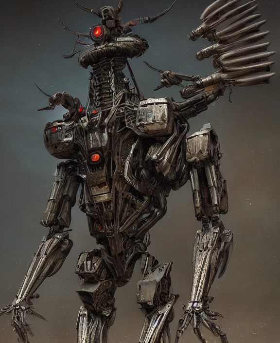 KREA AI - a heavily armoured insectoid mech, by hr giger and...