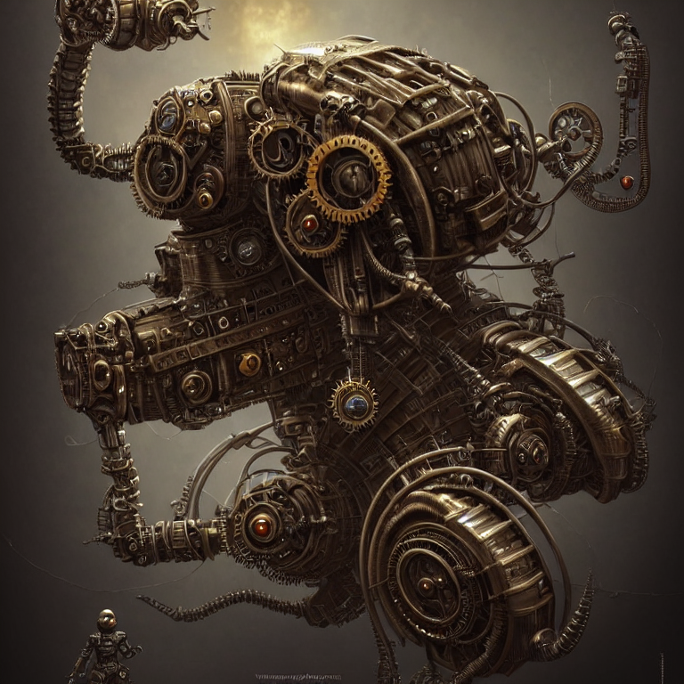 KREA AI - steampunk robot centipede, 3 d model, unreal engin...