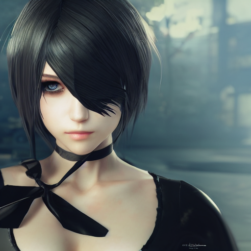 KREA AI - 2B Nier automata, portrait, 4k, realistic, unreal ...