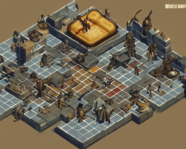KREA AI - isometric game art of fallout 4, game design conce...
