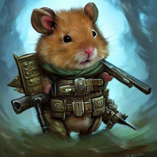 KREA AI - cute little anthropomorphic Hamster Soldier, ultra...