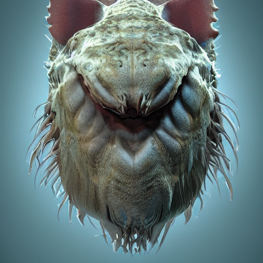 KREA AI - a photo of a head animal morphing creature, gills ...