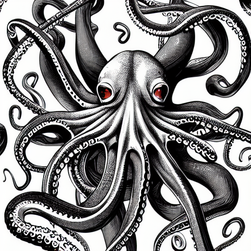 KREA AI - crazy octopus, extremely detailed, sharp focus, wi...