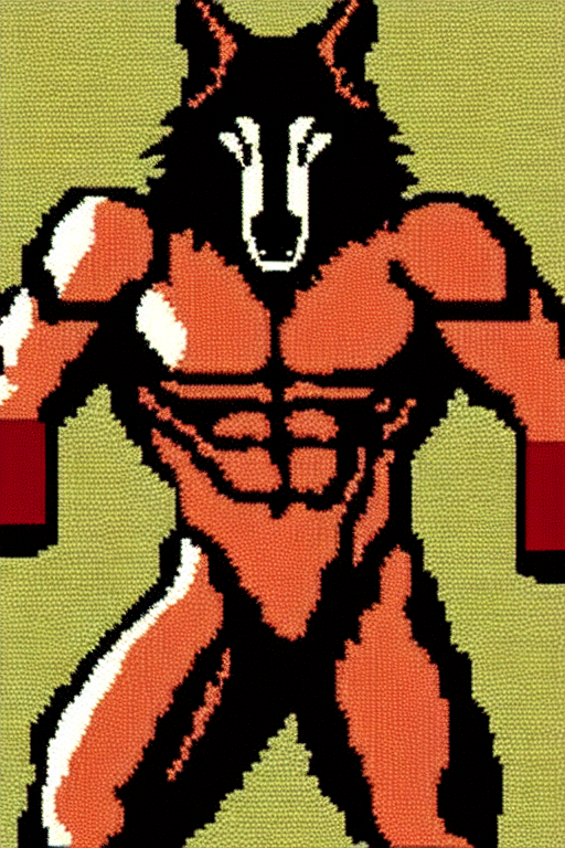 KREA AI - extreme long shot. 8 bit nes graphics. antropomorp...