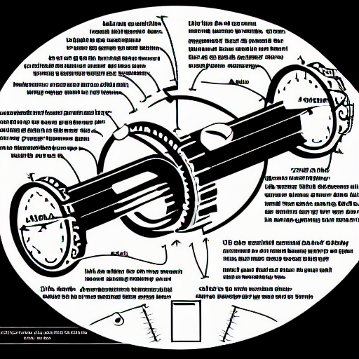 KREA AI - exploded diagram of a simple time machine. black a...