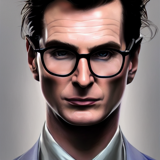 KREA AI - epic portrait patrick bateman with glasses, beauti...