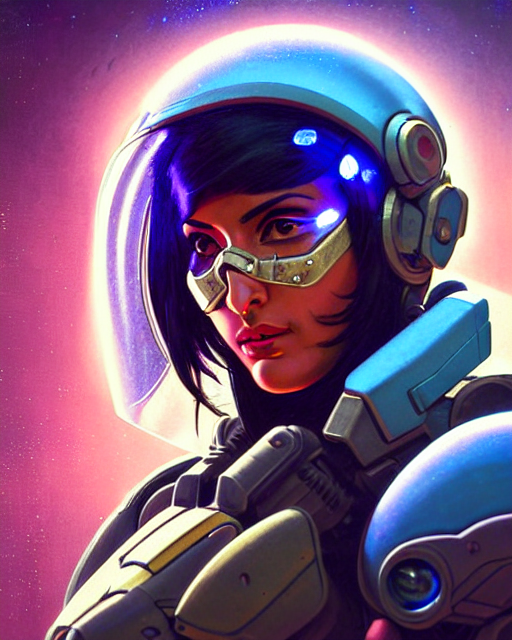 KREA AI - pharah from overwatch, battletech, see through gla...