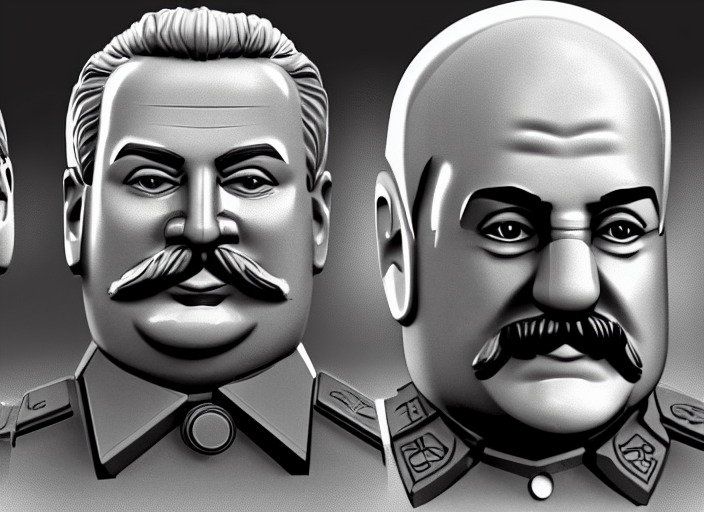 KREA AI - hyperdetailed stalin and lenin as lego characters,...