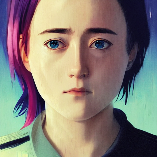 KREA AI - saoirse ronan as a manga girl, portrait, realistic...