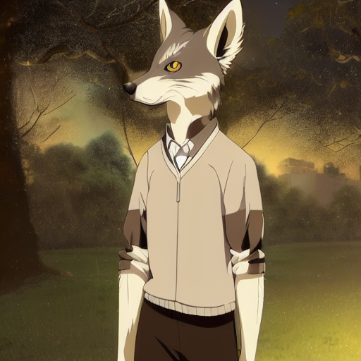 KREA AI - key anime visual still portrait of beastars anthro...