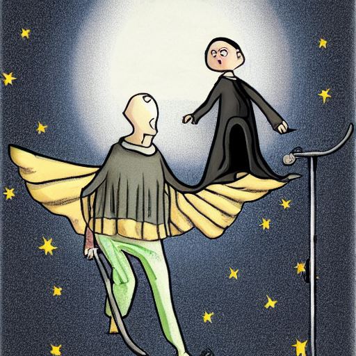 KREA AI - Voldemort flying on his broom with Harry Potter ho...