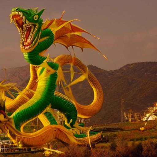KREA AI - massive live - action shenron from dragon ball z