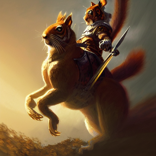 KREA AI - Squirrel knight riding tiger, magic the gathering ...