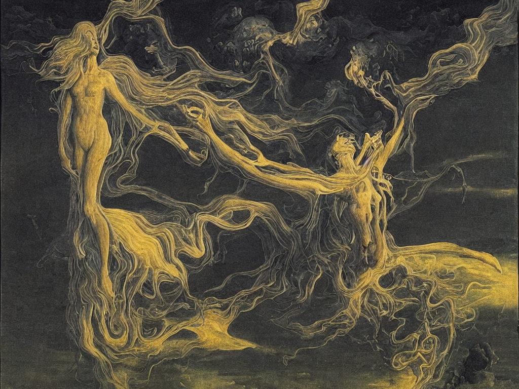 KREA AI - Portrait of terrifying insectoid albino angel with...