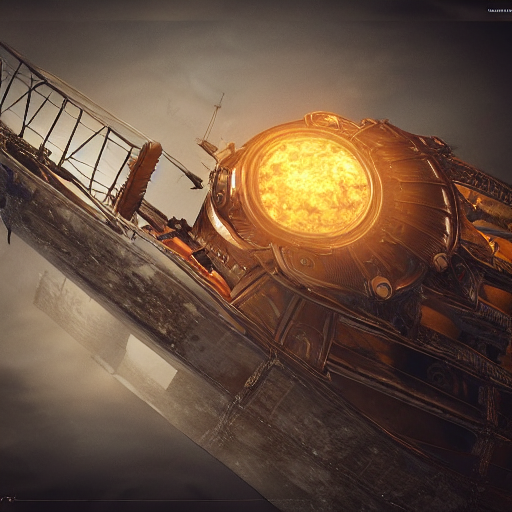 KREA AI - a flying titanic steampunk fortress, explosive sto...
