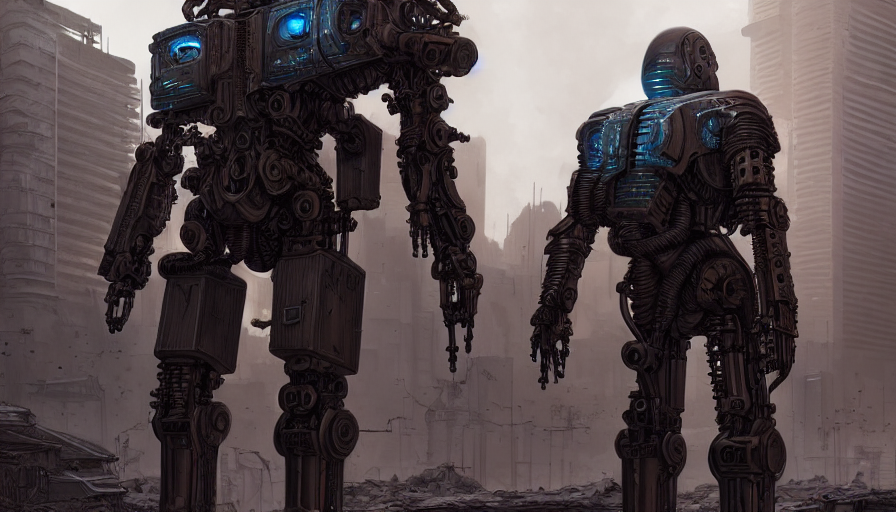 KREA AI - a cyborg warrior in armor of the crusader, cyberpu...