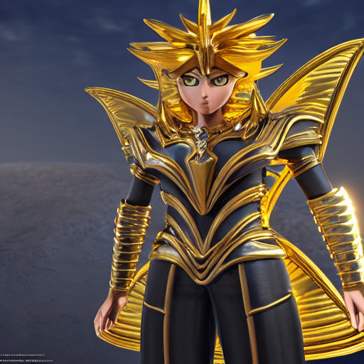 KREA AI - full shot portrait of angry Saint Seiya knight at ...