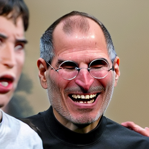KREA AI - extreme silly face championship steve jobs winning...