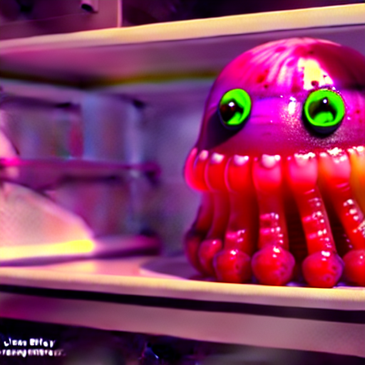 KREA AI - jelly monster in the fridge, realistic, intricate ...