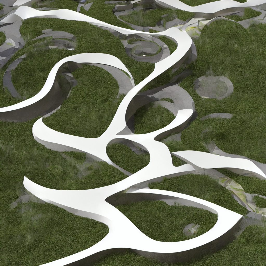 KREA AI - “ an incredibly smooth curvilinear architectural s...