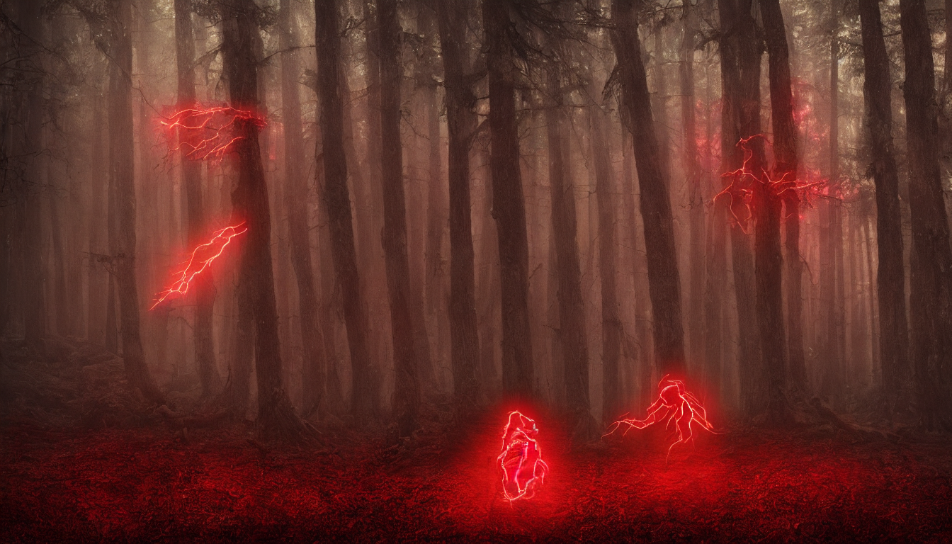 KREA AI - A creature inspired by Stranger Things, in a fores...