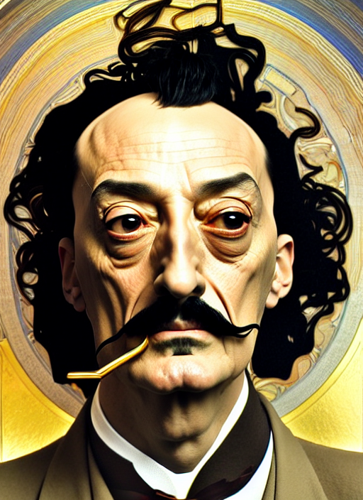 KREA AI - portrait of salvador dali using the golden ratio,