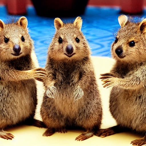 KREA AI - family of quokka as family feud contestants