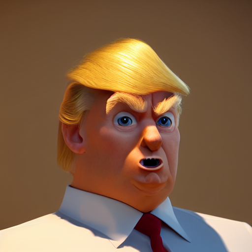 KREA AI - 3 d render of donald trump, character design by pi...