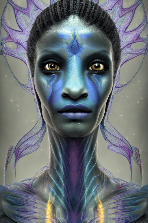 KREA AI - !dream Avatar Neytiri Centered, uncut, unzoom, sym...