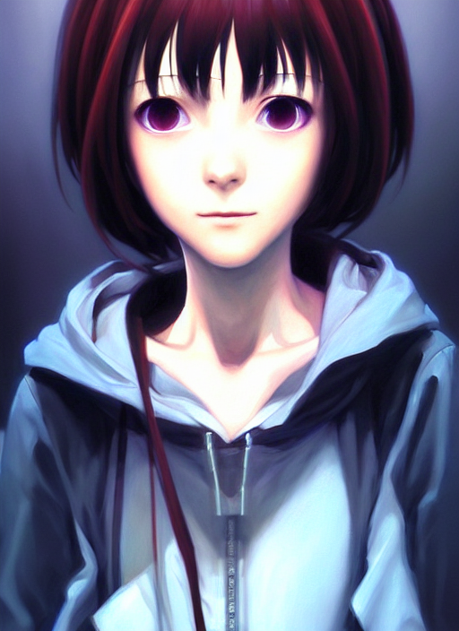 KREA AI - a beautiful portrait painting of lain from serial ...