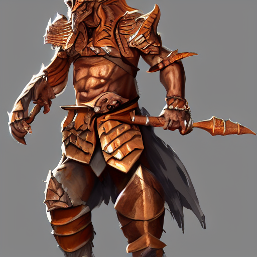 KREA AI - concept art of a copper dragonborn barbarian with ...